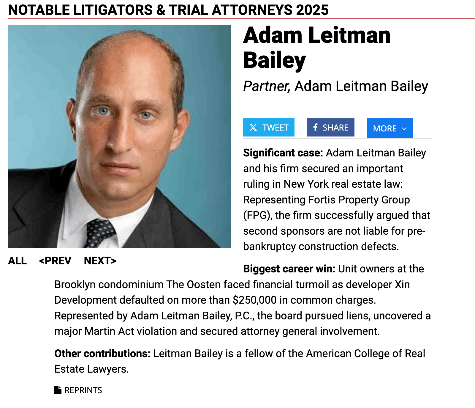 Adam Leitman Bailey, P.C. has been named as a Notable New York ...